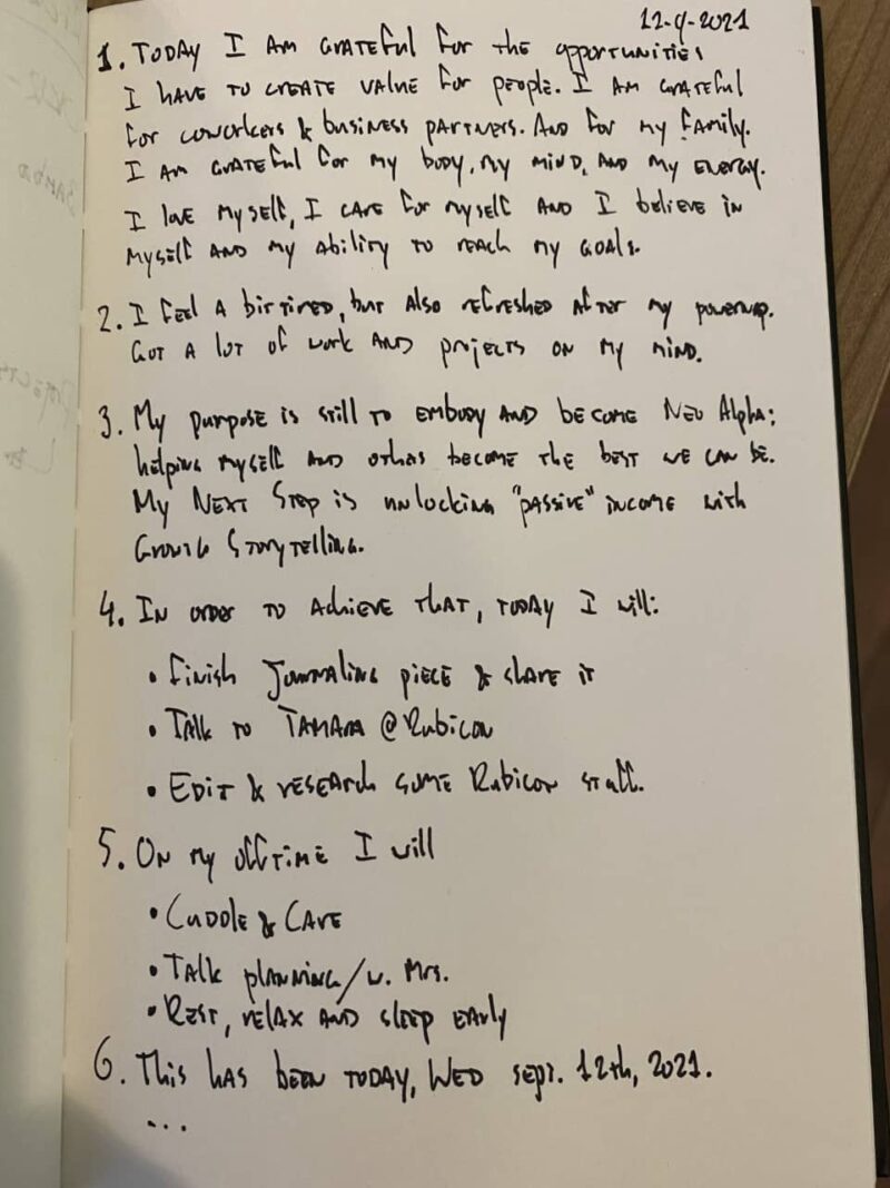 Daily Personal Growth Journaling - 5 Minutes a Day
