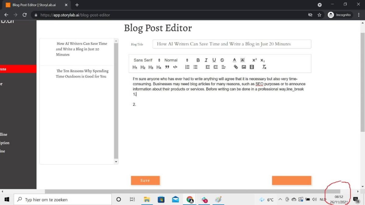 Writing an Article in Under 30 Minutes with the Help of AI