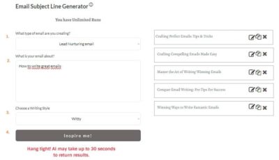 Email Subject Line Generator - Powered by AI [Start for Free]