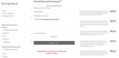 Social Media Ad Copy Generator. Powered by AI [Start for Free]