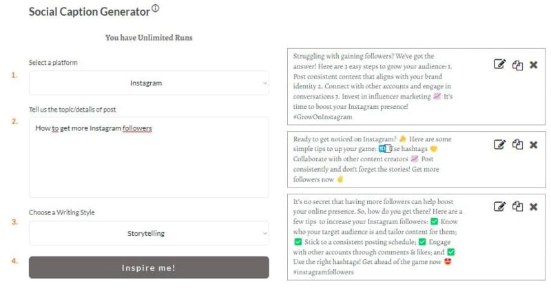 Instagram Caption Generator - Powered by AI [Start for Free]