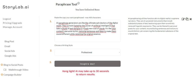 AI-Powered Paraphrase Generator - Reword Your Marketing Copy