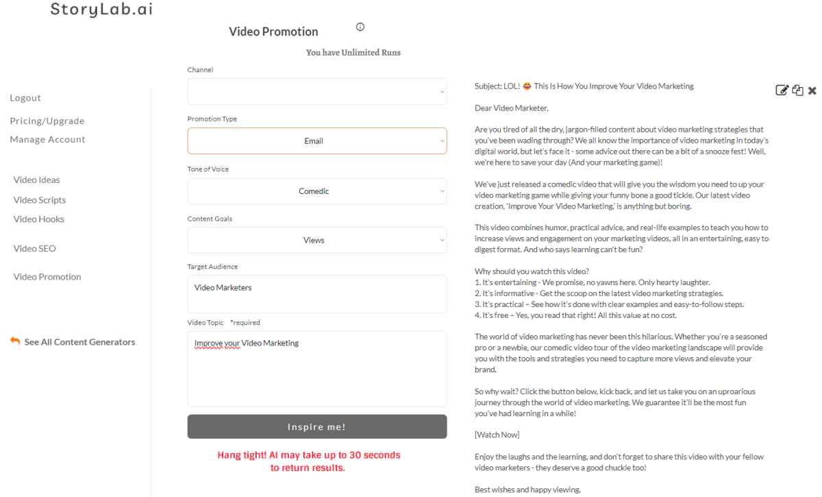 AI Video Promotion Generator - Amplify Your Reach [Start for Free]