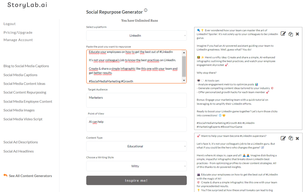 AI LinkedIn Post Generator [Start for Free]