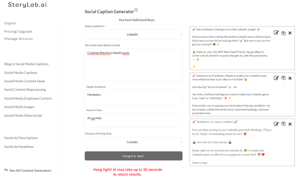 AI LinkedIn Post Generator [Start for Free]