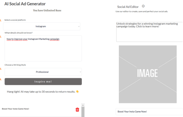 AI-Powered Instagram Ad Copy Generator [Start for Free]