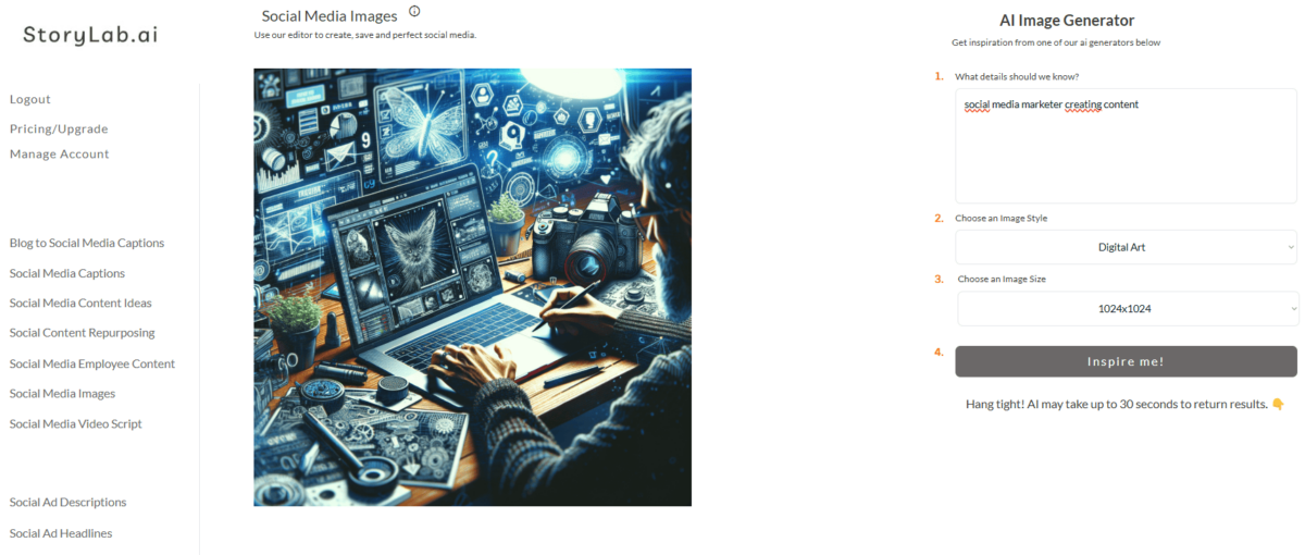 Generador de imágenes de redes sociales con IA [Empiece gratis]